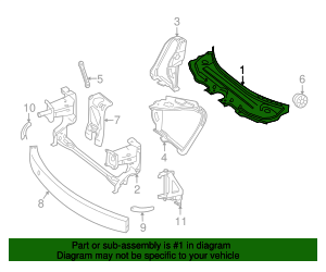 2006-2012 Mercedes-Benz Radiator Support Tie Bar 251-620-04-86 ...