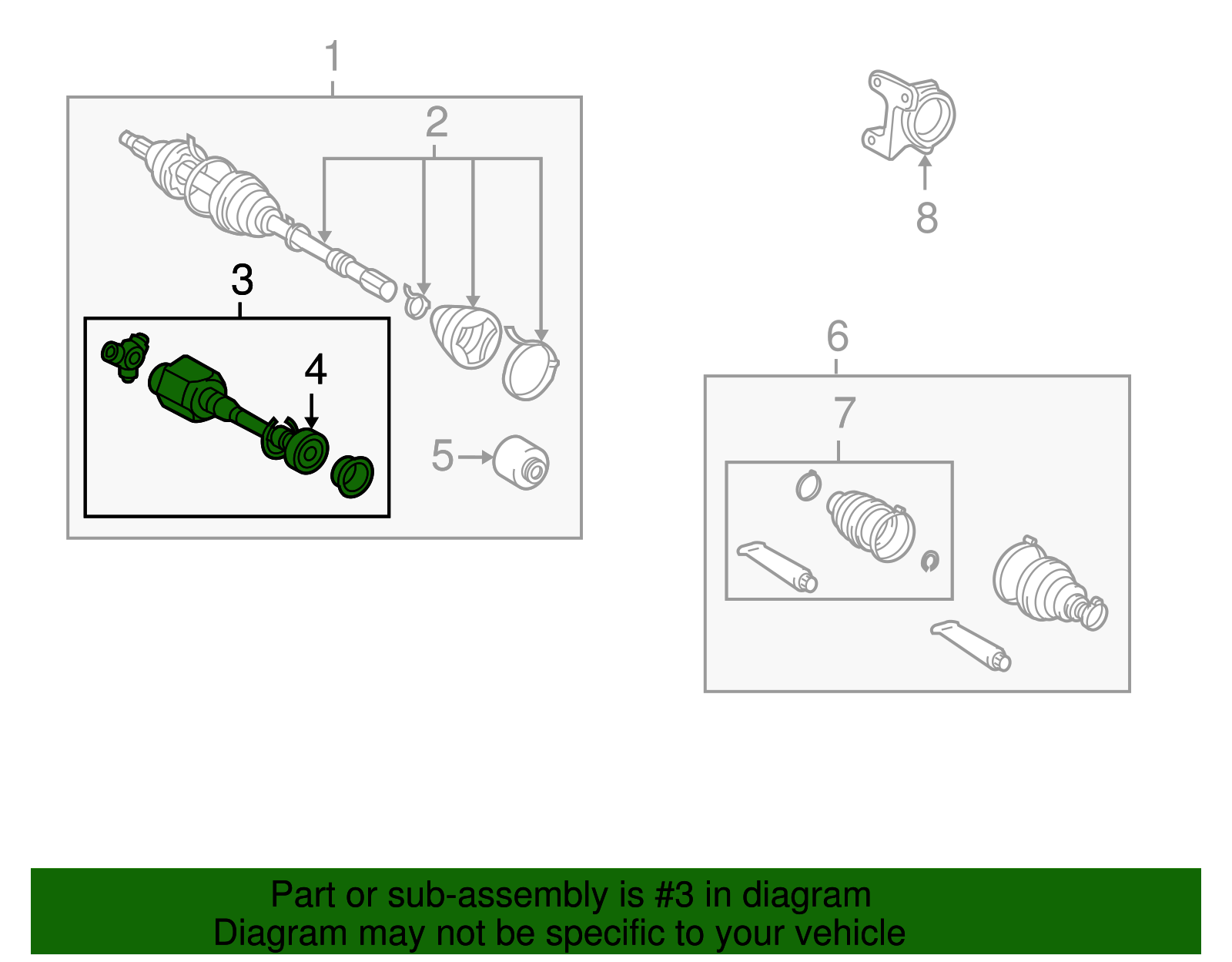 2005-2015 Toyota Inner Joint Assembly 43030-44021 | Toyota Parts Center