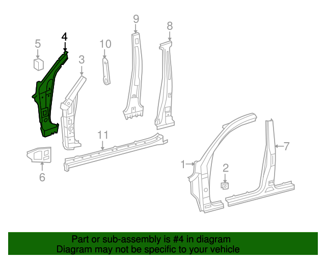 2013-2021 Lexus GX460 Inner Pillar 61014-60041 | OEM Parts Online