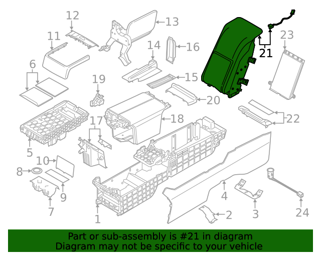 2016-2022 BMW Top rear console 51-16-6-820-314 | AutoNationParts.com