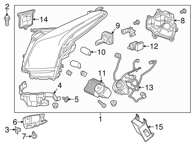 Genuine OEM Driver Side Headlamp Assembly Part# 23236353 Fits 2015-2019 ...