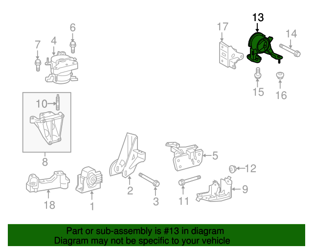 2011-2016 Scion tC Insulator Engine Mo 12371-36050 | Toyota Parts Center