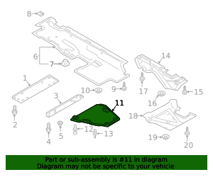 4N0-825-311-E - Floor Pan Splash Shield 2019-2024 Audi ...