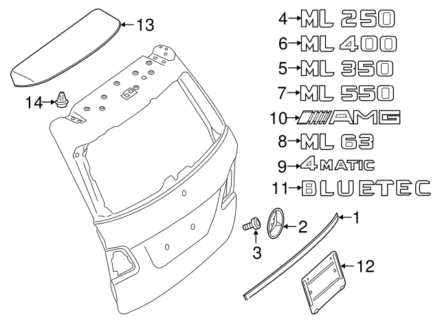 2012-2019 Mercedes-Benz Handle Molding 166-740-01-93 | MB OEM Parts