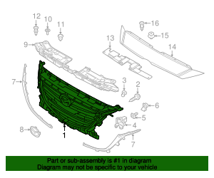 2014-2016 Mazda 3 Grille BJS7-50-712 | Mazda-Parts
