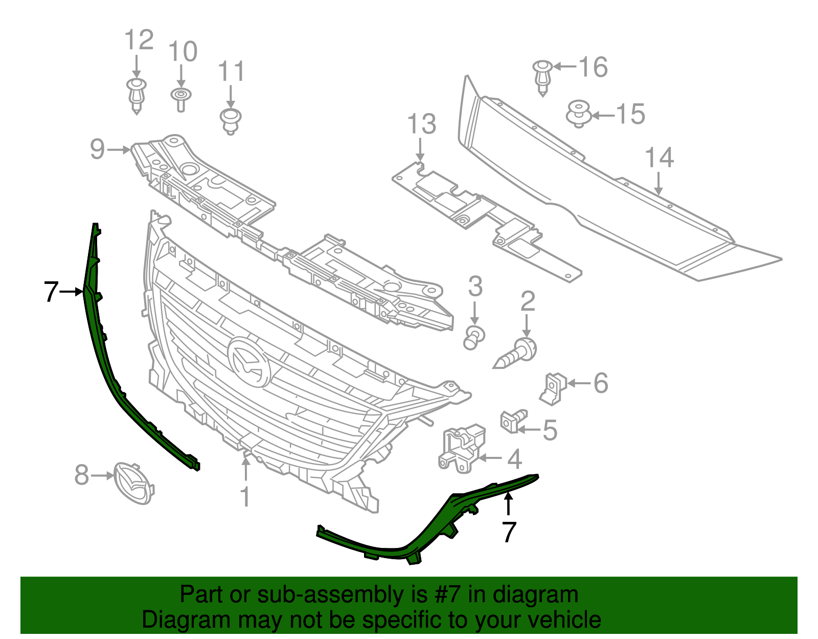 2014-2016 Mazda 3 Molding BHN1-50-7J1A | OEM Parts Online