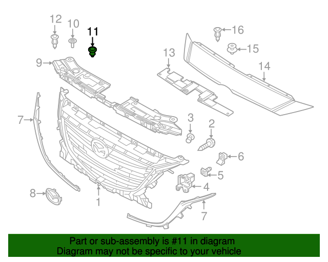 1999-2020 Mazda Under-Body Shield Fastener GD7A-50-EA1 | Mazda-Parts