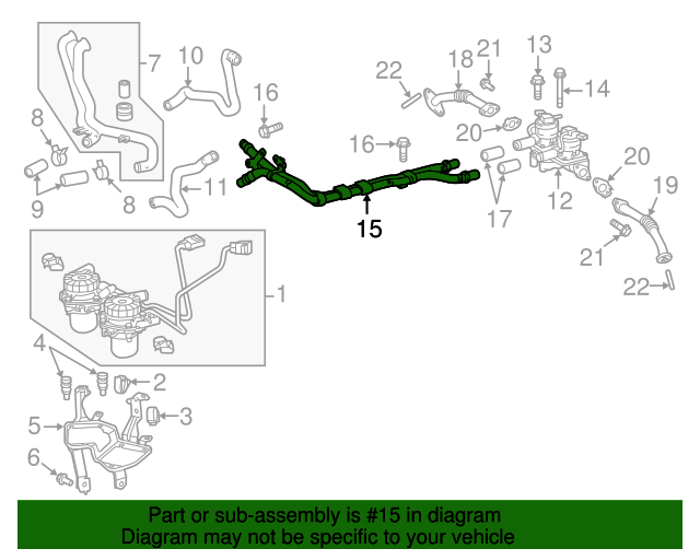 17303-0S010 - Secondary Air Injection Pump Hose 2007-2013 Toyota Tundra ...