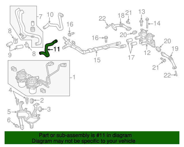 17342-0S010 - Outlet Hose - 2007-2013 Toyota Tundra | OEM Genuine Parts