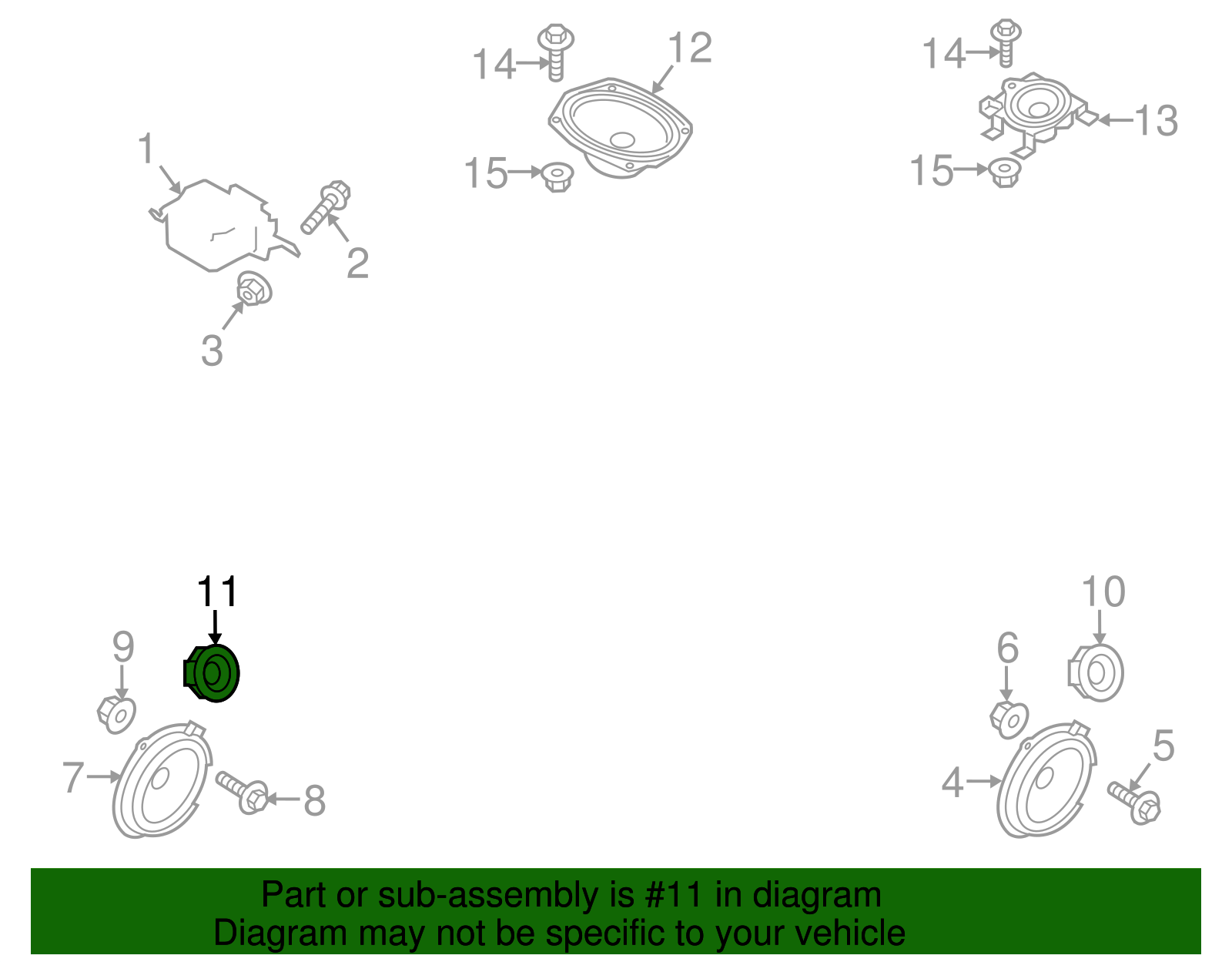 OEM Ford Front Dr Speaker For 2016-2025 Lincoln - Part No. FA1Z-18808 ...