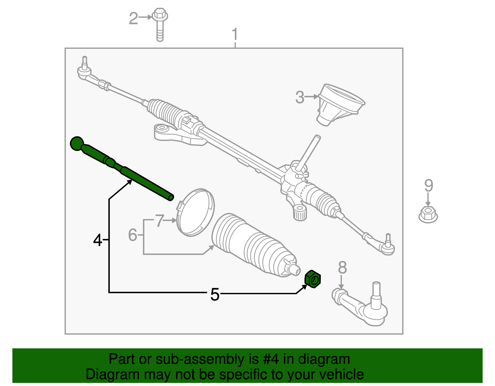 BE8Z-3280-A - Inner Tie Rod 2011-2019 Ford Fiesta | Big 3 Auto Parts