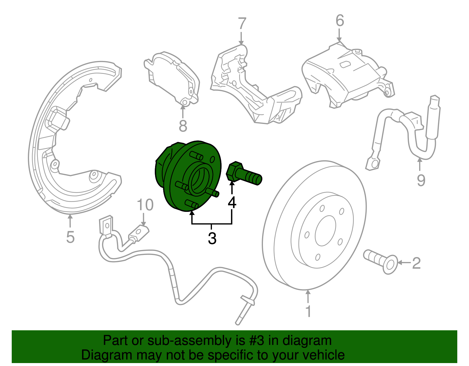 (Replaces 13589554) Front Wheel Hub and Bearing Assembly with Wheel ...
