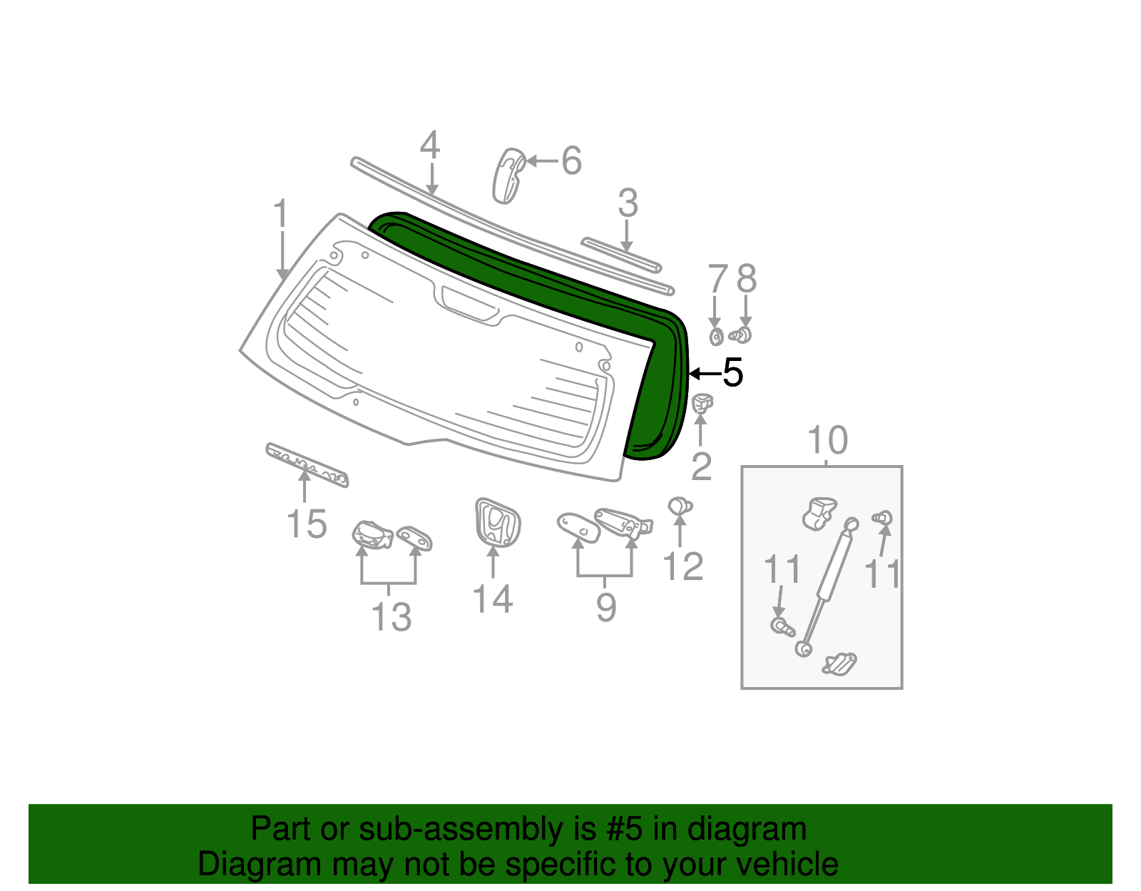 74441-SCA-E01 - 2006 Honda CR-V - Weatherstrip Glass Hatch | Genuine ...