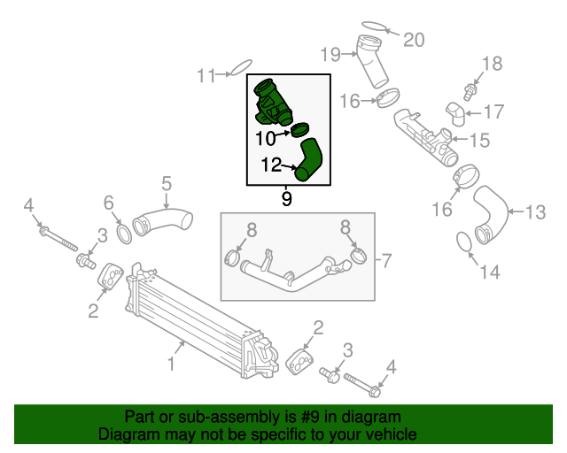2015-2022 Volvo Turbocharger Inter-Cooler Pipe 32325480 | TascaParts.com