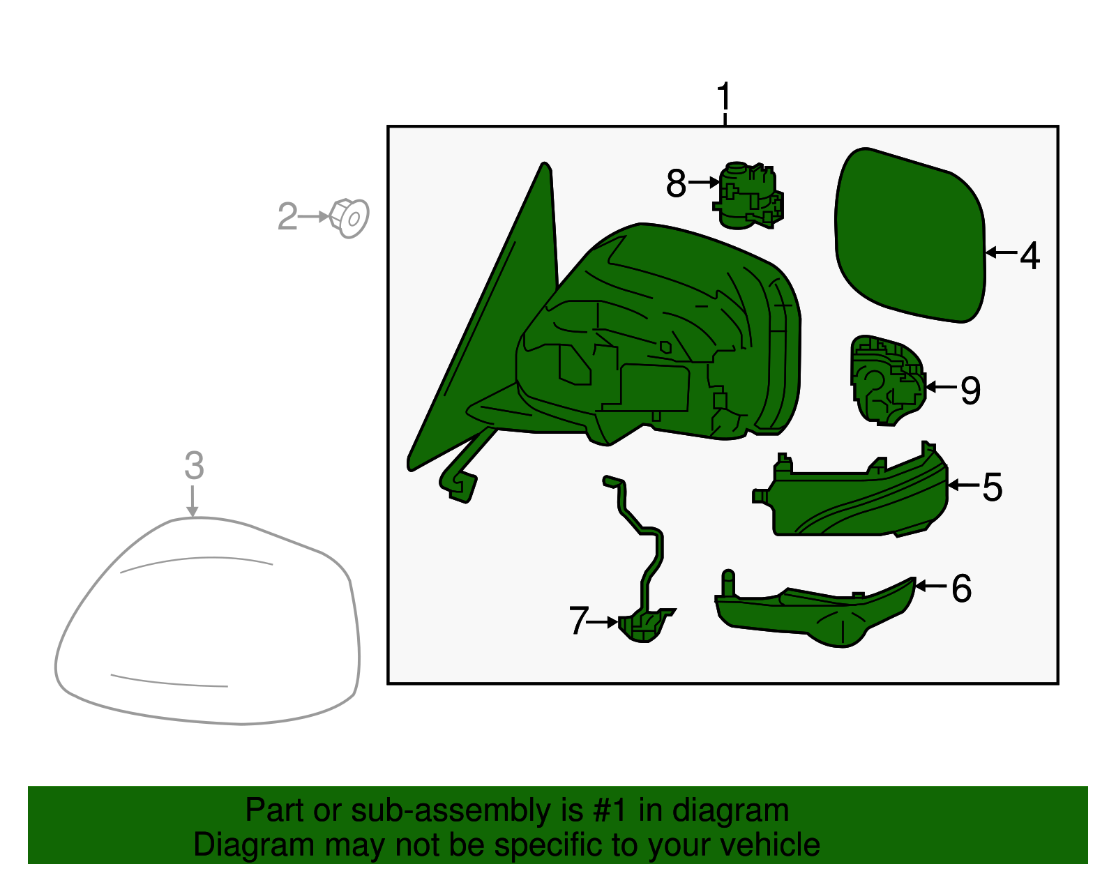 96302-5ZW0B - Mirror Assembly - 2017-2019 Nissan Armada | Nissan OEM ...