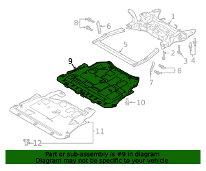 32226751 - Floor Pan Splash Shield 2019-2022 Volvo XC40 ...