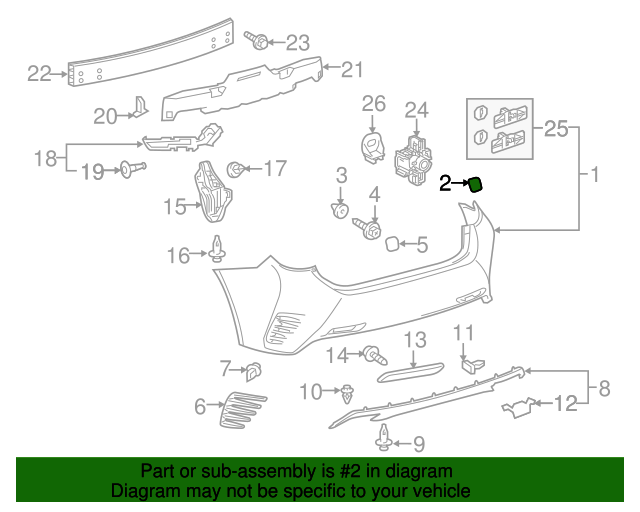 2008-2021 Lexus Bumper Cover Pad 52462-53030 | toyolexparts