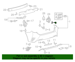 2008-2021 Lexus Bumper Cover Pad 52462-53030 | toyolexparts
