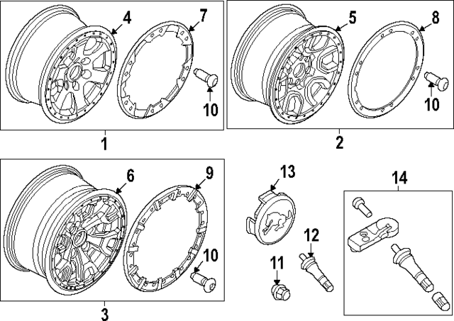 2022-2024 Ford Bronco Wheel, Alloy NB3Z-1007-B | QuirkParts