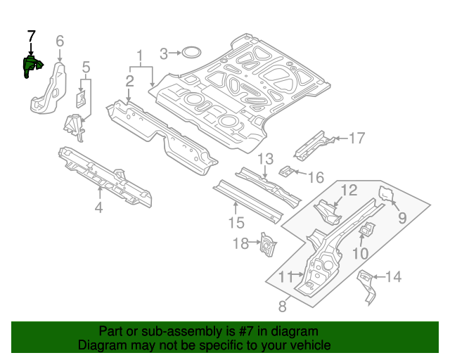 2015-2018 Audi Wheelhouse Brace Bracket 8U0-809-302-A | Audi USA Parts
