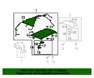 OEM GM Front Headliner For 2008 GM - Part No. 25907594 | Karl Kustoms ...