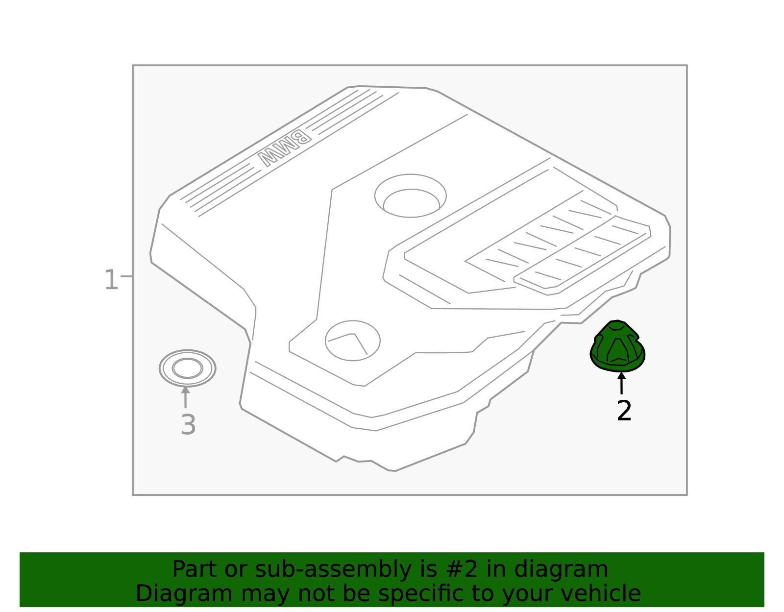 11127614138 - 2013-2025 BMW Engine Cover Rubber Bumper (11-12-7-614-138 ...