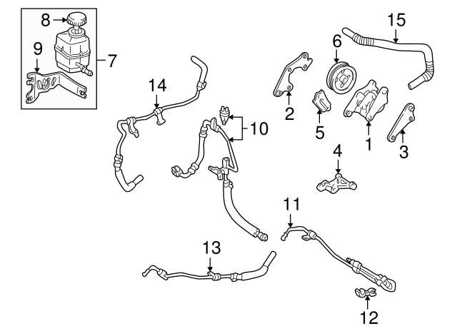 44348-07020 - Power Steering Reservoir Hose 2000-2004 Toyota Avalon ...