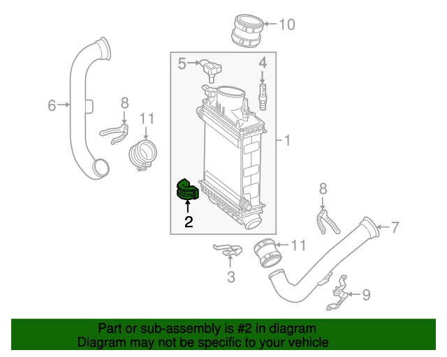 276-098-01-30 - Inter-Cooler Insulator 2015-2021 Mercedes-Benz ...