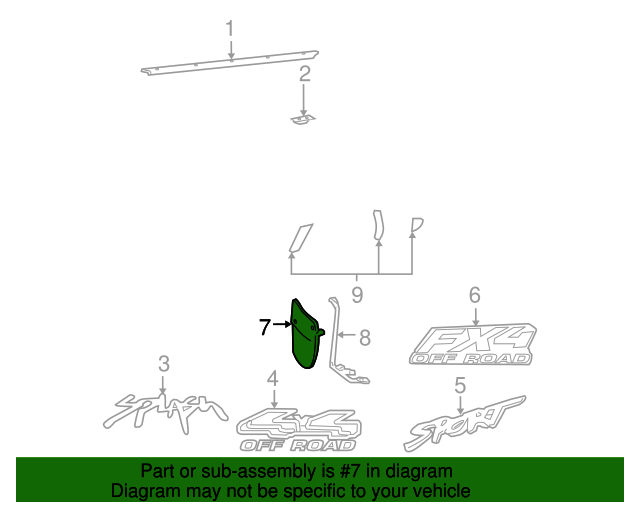 6L5Z-16A550-AA - Splash Guard - 2001-2011 Ford Ranger | Eastgate Ford ...