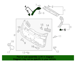 81730-D3000-TRY - Liftgate Trim 2016-2021 Hyundai Tucson ...