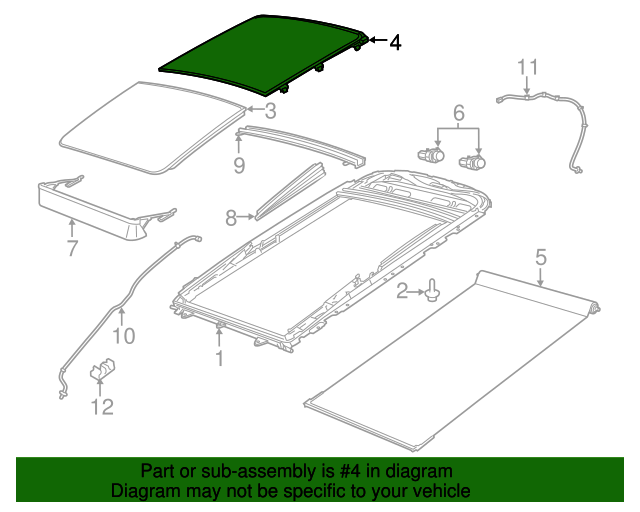 2014-2020 Jeep Cherokee Sunroof Glass 68194940AA | TascaParts.com