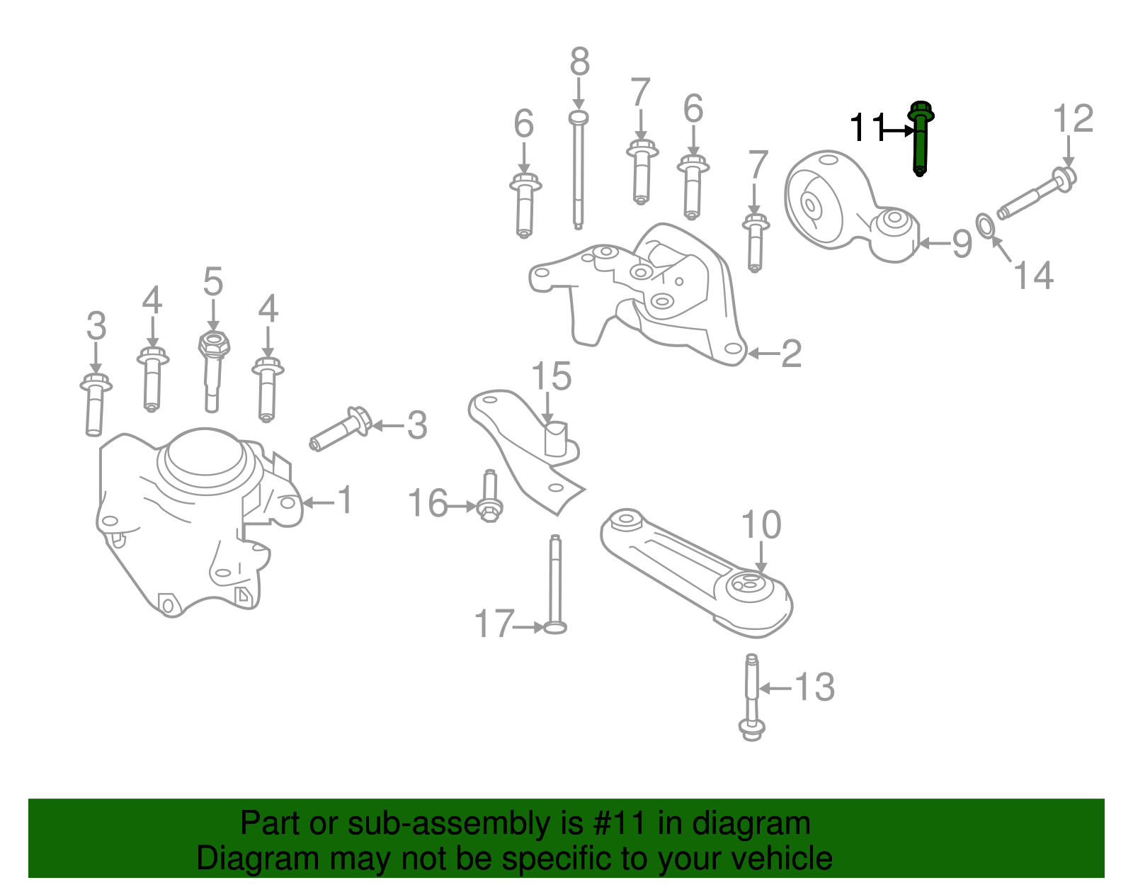 11298-JA01C - Suspension Cross-Member Assembly Bolt 2017-2025 Nissan ...