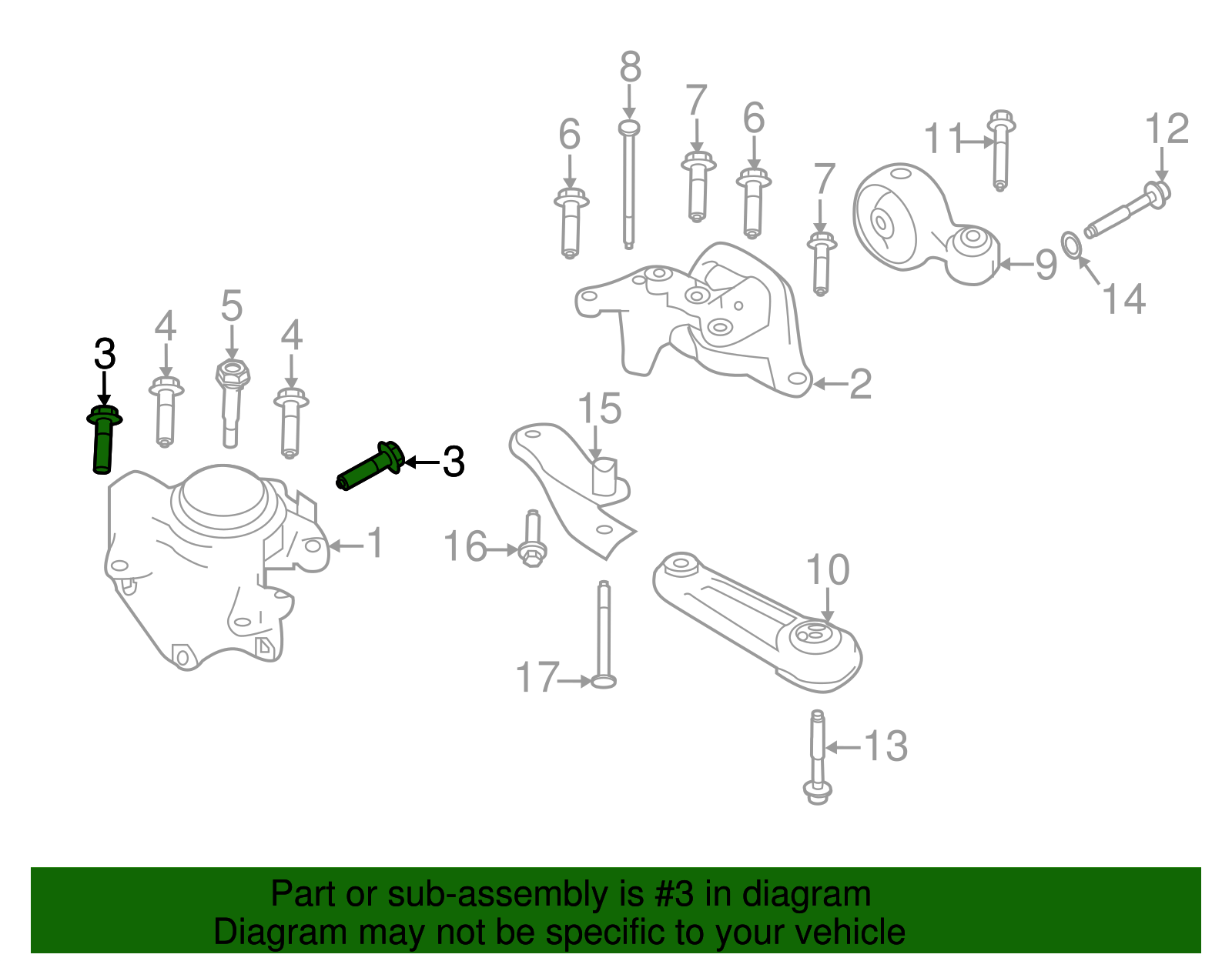 2017-2019 Nissan Rogue Side Mount Bolt 01125-N036U | Ziegler Nissan of ...