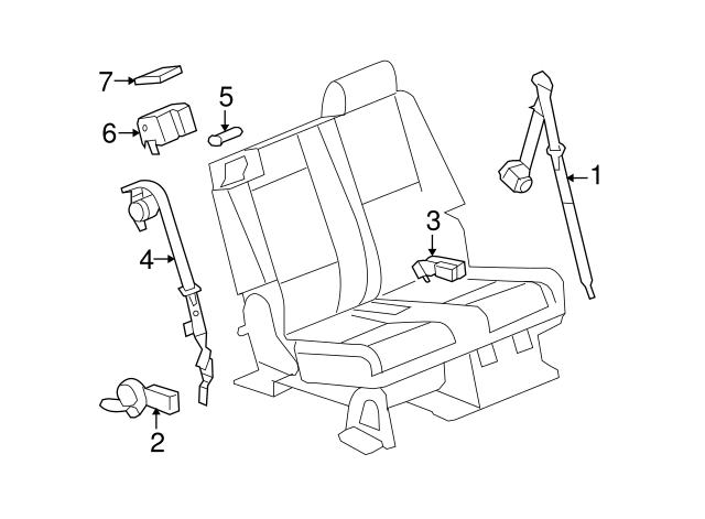 2007-2014 GM Light Cashmere Rear Center Seat Belt with Retractor ...