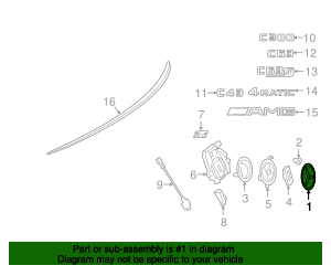 205-810-00-18-64-9149 - Deck Lid Emblem 2017-2023 Mercedes-Benz ...