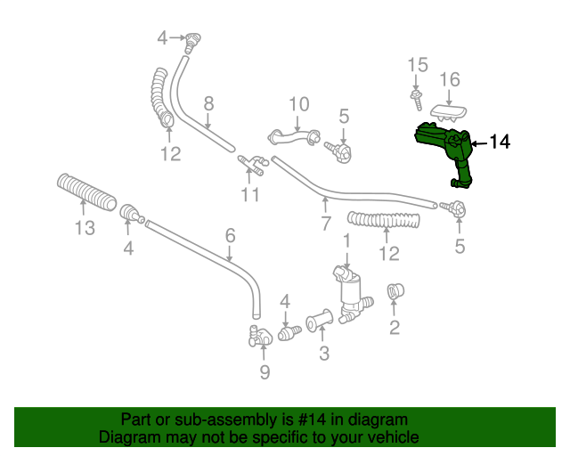 85208-60020 - Headlight Washer Nozzle 2008-2011 Toyota Land Cruiser ...