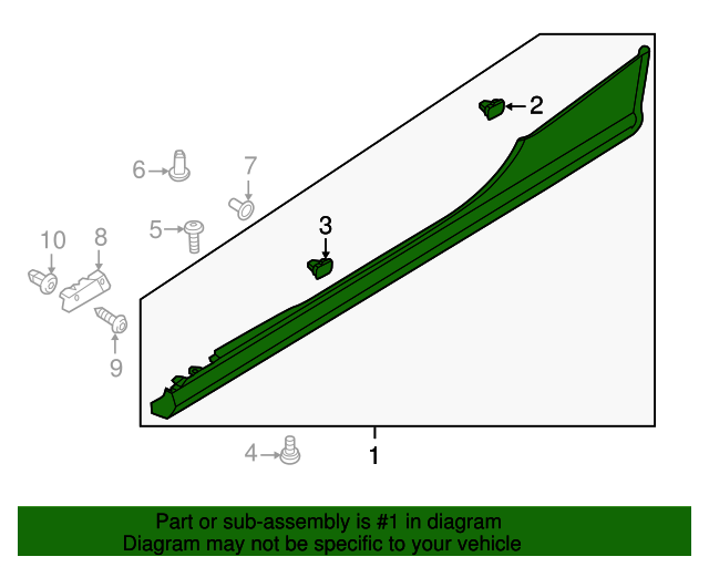 8T0-853-855-A-GRU - Rocker Panel Guard 2013-2015 Audi RS5 | Audi OEM Parts