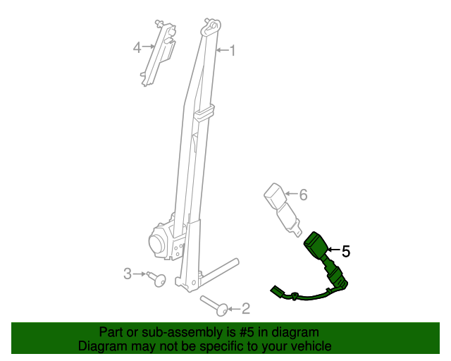 2015-2019 Lincoln MKC Inner Buckle - Passenger Side (RH) EJ7Z-7860044 ...