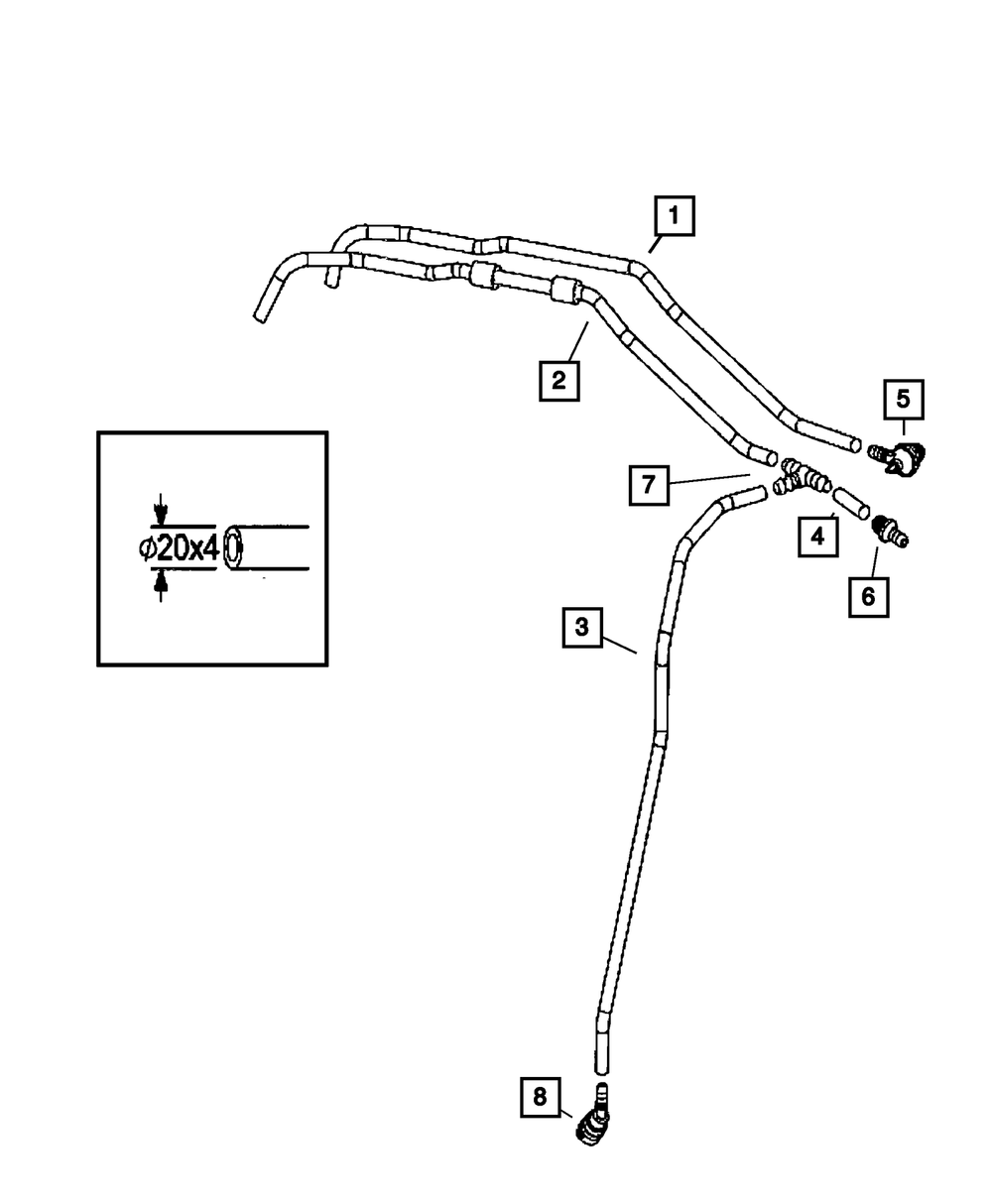 2007-2009 Dodge OEM NEW 07-09 Mopar Dodge Sprinter 3500 Hose Vacuum T ...