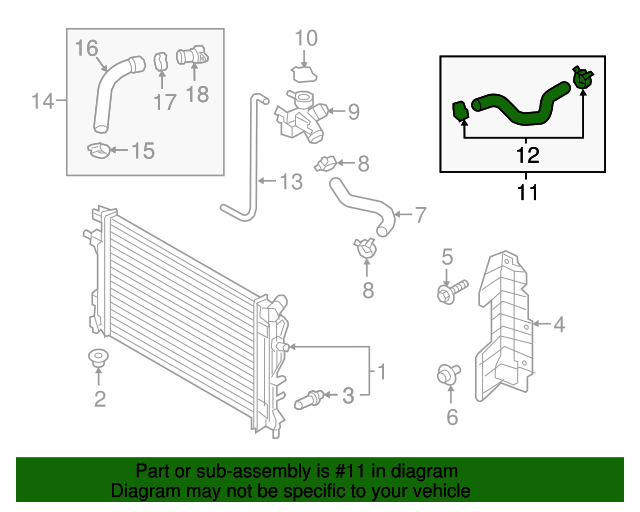 2017-2020 Hyundai Radiator Coolant Hose 25414-F2100 | AutoNationParts.com