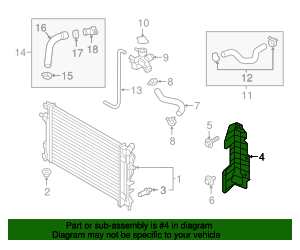 29136-F2550 - Radiator Support Baffle 2019-2020 Hyundai Elantra ...