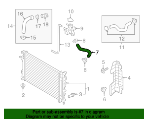 2017-2021 Hyundai Radiator Coolant Hose 25411-F2050 | AutoNationParts.com