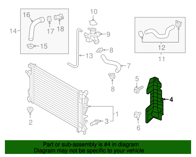 2017-2018 Hyundai Elantra Radiator Support Baffle 29134-F2100 ...