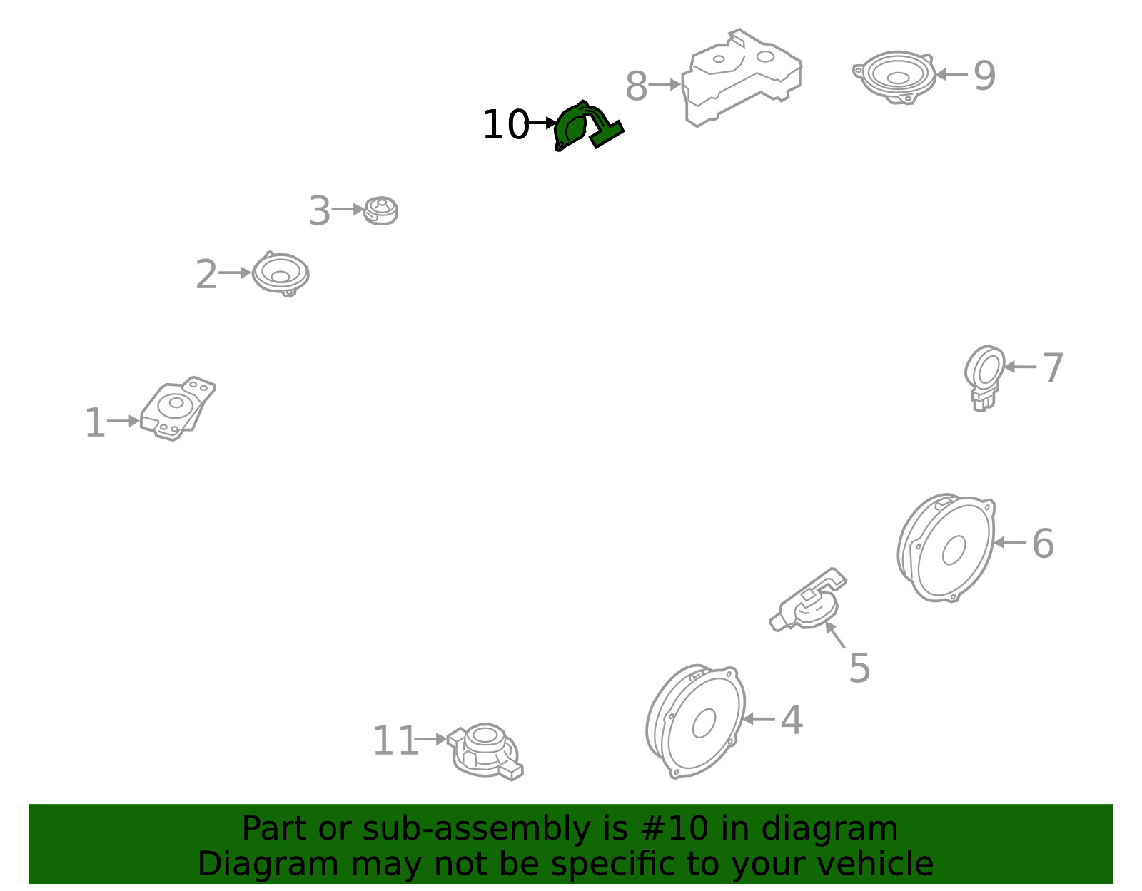 2019-2025 Audi Roof Speaker 4K5-035-827-A | TascaParts.com