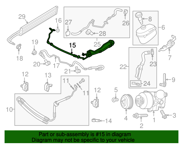 2010-2016 Porsche Panamera Power Steering Pressure Hose 970-347-245-60 ...