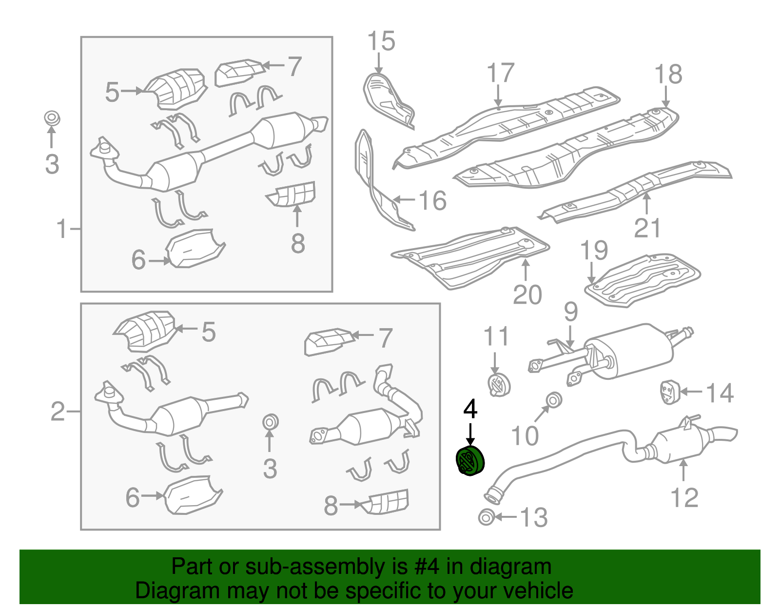 2004-2025 Toyota Exhaust System Hanger (Right) 17565-0S011 | Toyota ...