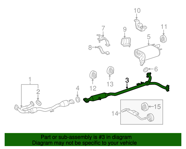 17420-31450 - Intermediate Pipe For 2007-2012 Lexus ES350 | Lexus OE Parts