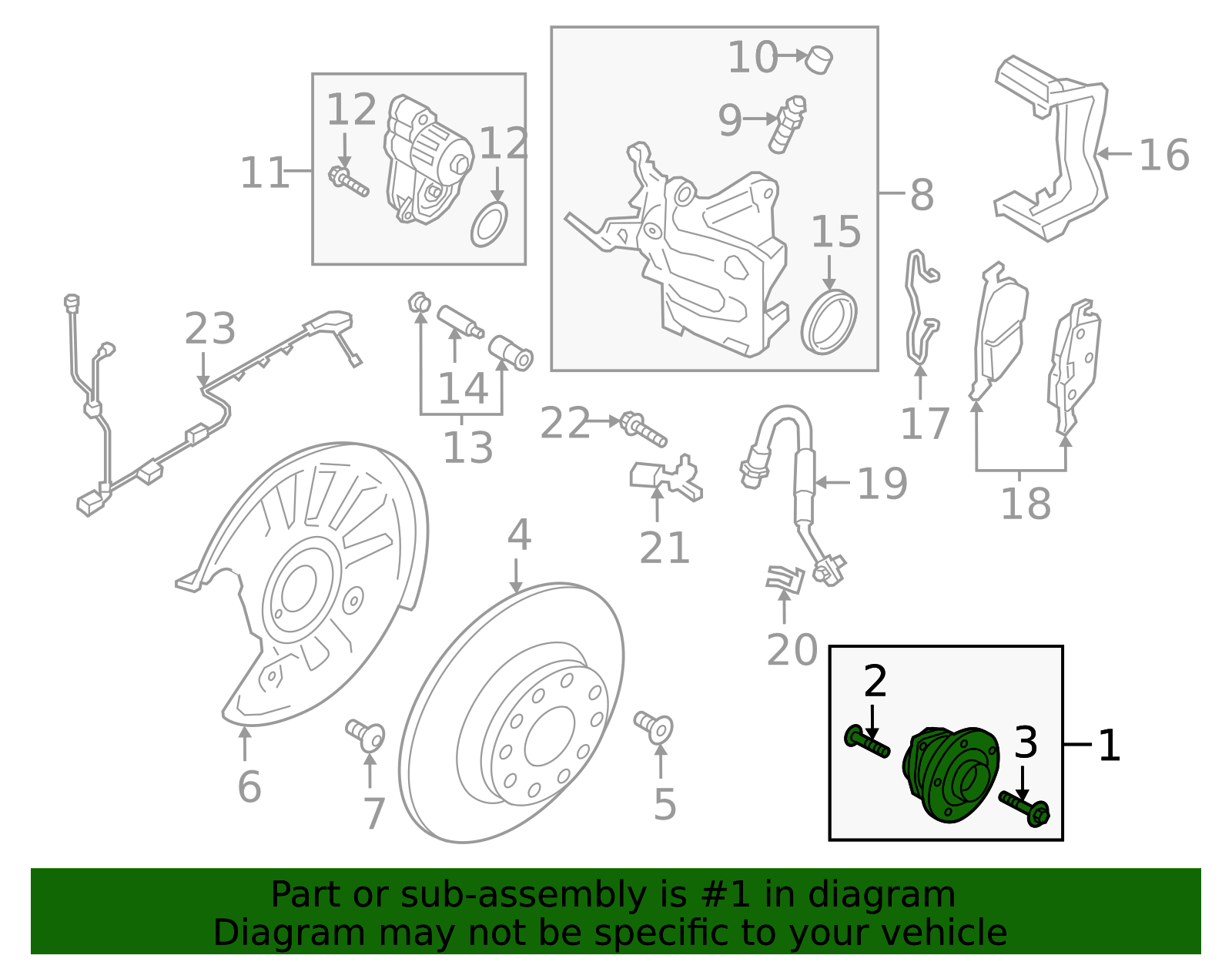 5WA-407-621-D - Wheel Bearing And Hub Assembly 2016-2025 Audi ...