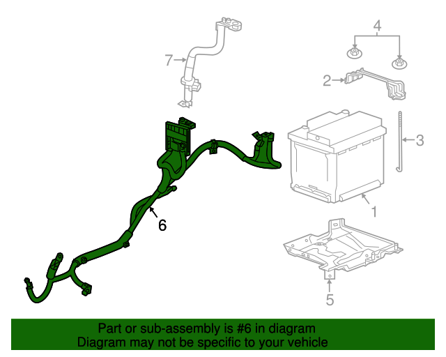 2014-2015 Chevrolet Spark Battery Positive Cable 95408188 | TascaParts.com