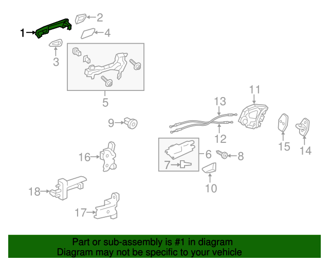 69220-48040-B5 - Handle Outside - 2013-2020 Lexus | MyLexusParts